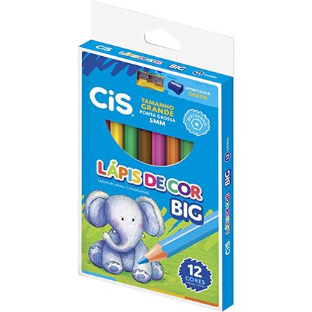 Kit lapis de cor plastic jumbo c/12 e apontador
